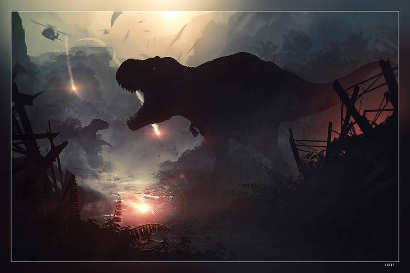 Digital Art Dinosaurs Apocalyptic Jurassic World Movie Matte Finish ...