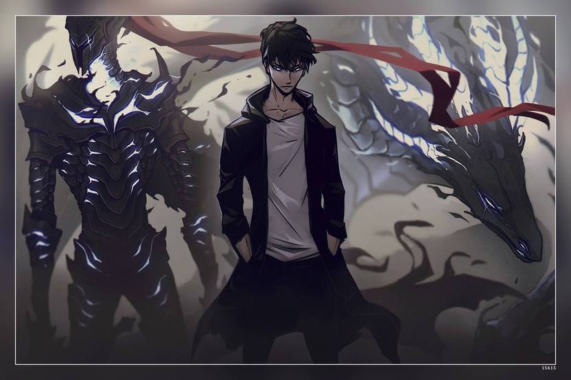 Sung Jin-Woo Solo Leveling Anime Matte Finish Poster P-15615 Paper ...