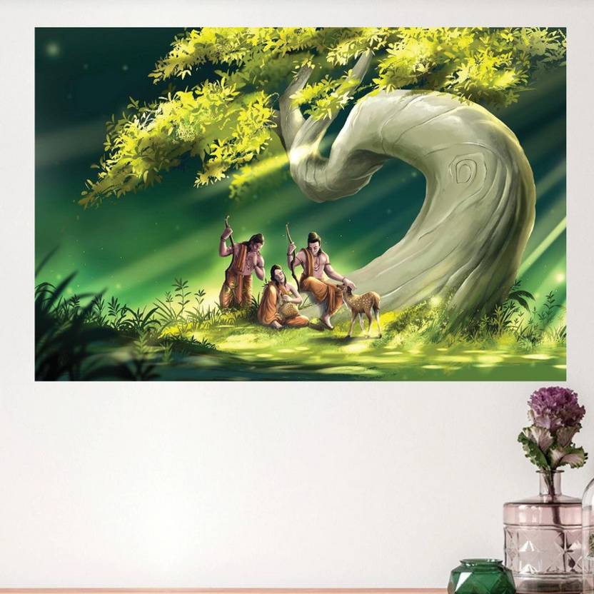 Ramayan Wall Poster, Lord Ram Sita lakshman Poster, Lord Hanuman Wall ...