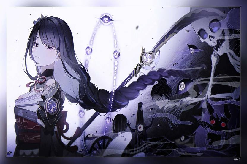 Genshin Impact Raiden Shogun Genshin Impact Matte Finish Poster Paper ...