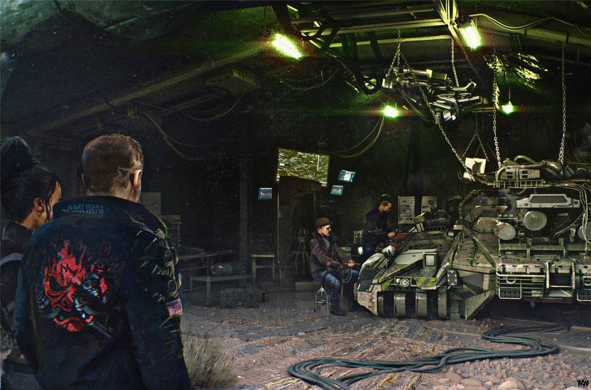 Cyberpunk 2077 V and Panam Militech Basilisk Tank Poster 18 x 12 inch ...