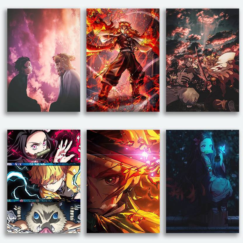 Demon slayer Mugen train Arc Posters ( pack of 10, A4 Size ) Paper ...