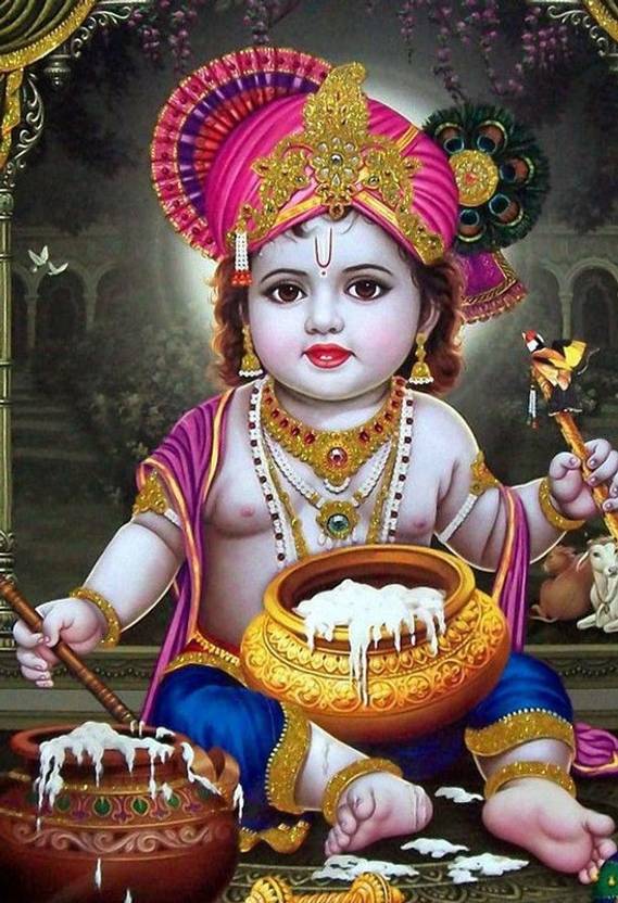 Poster Ladoo Gopal Krishna Ji Beautiful sl11996 (Large Poster, 36x24 ...