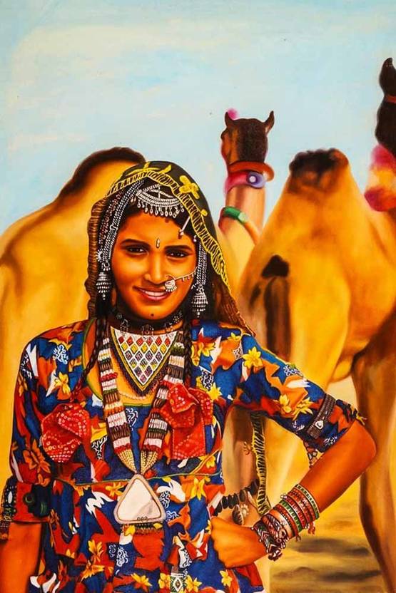 Rajasthani Painting Waterproof Vinyl Sticker Poster || can3473-3 Fine ...