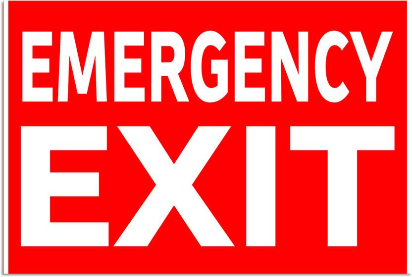 Emergency Exit Sign Poster Paper Print - Educational, Architecture, Art ...