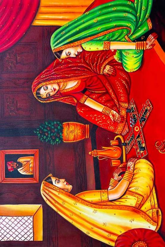 Rajasthani Painting Waterproof Vinyl Sticker Poster || can3467-1 Fine ...