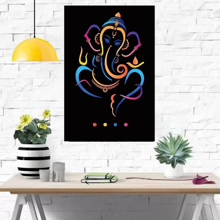 Lord Ganesha Wall Poster, Ganesha Abstract Art, Ganpati Bappa Wall ...