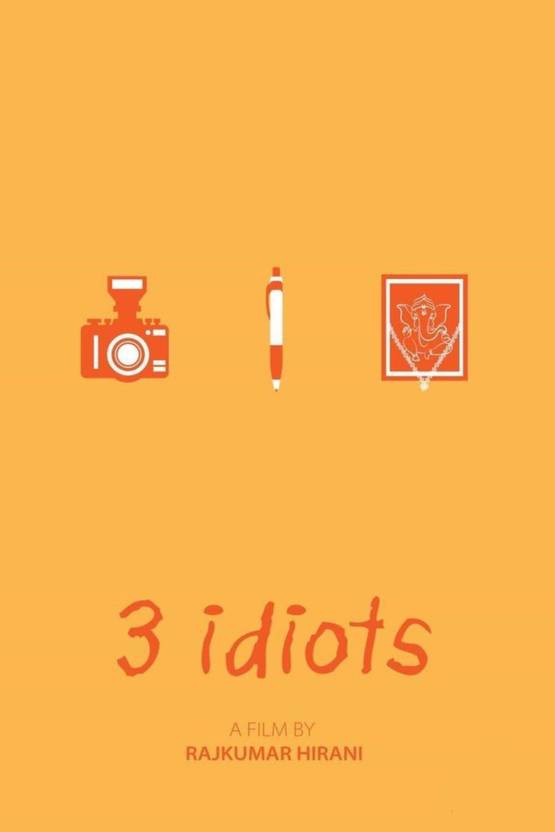 3 idiots Movie Bollywood poster for Home Office Wall Decor Digital ...