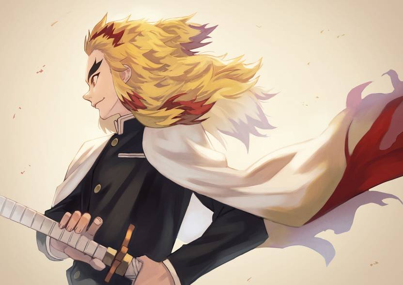 Kimetsu No Yaiba Ufotable Rengoku Kyoujurou Hara Kenshi Matte Finish ...