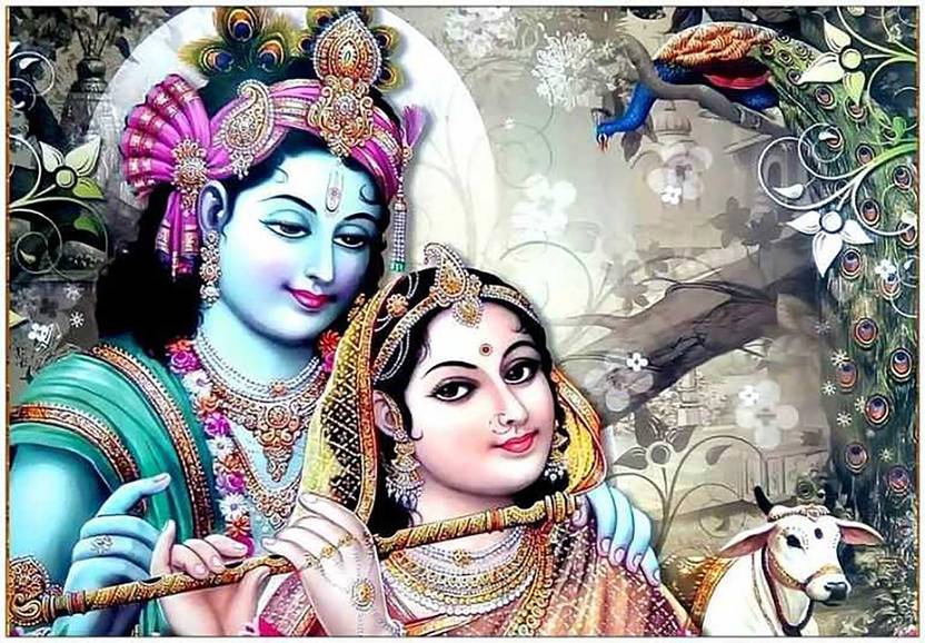Krishan Ji and Radharani Poster on 300gsm Photogenic US Imported Paper ...