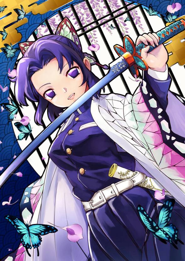 Kimetsu No Yaiba Ufotable Kochou Shinobu A Senmei Matte Finish Poster ...