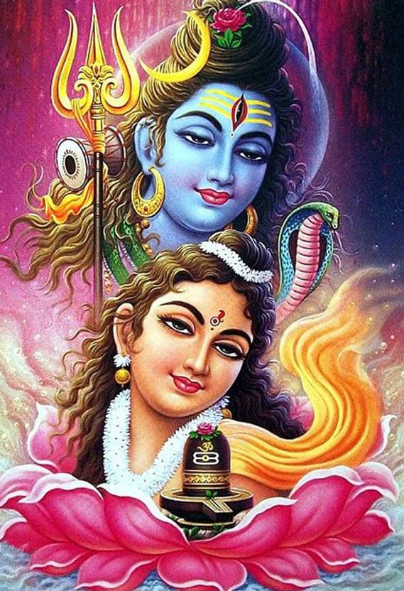 Poster Bhole Nath Ji Lord Shiva With Maa Parvati Photo sl-9462 (Wall ...