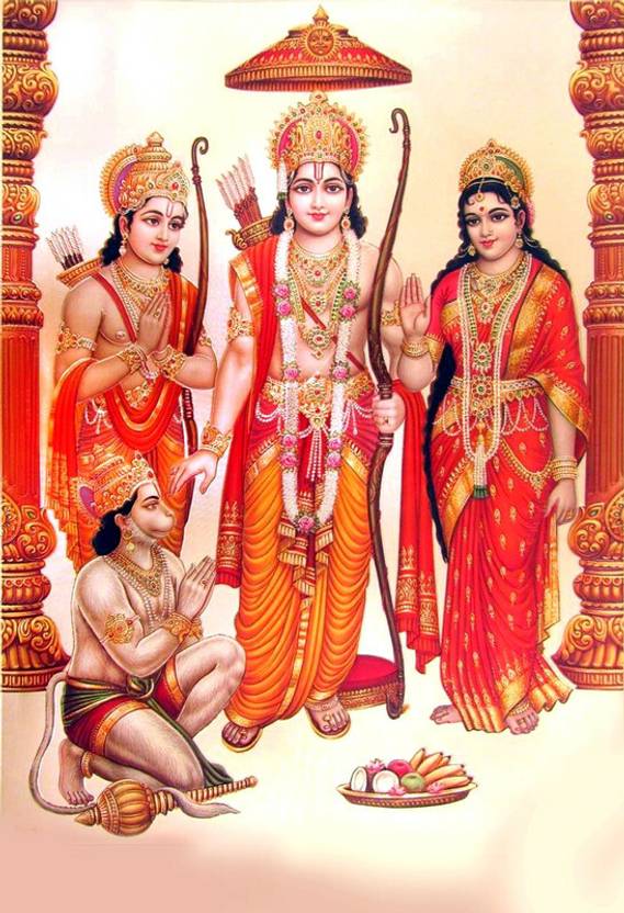 Poster Lord Rama Shree Ram Darbar Ram, Laxman, Janki (Sitaji) And ...