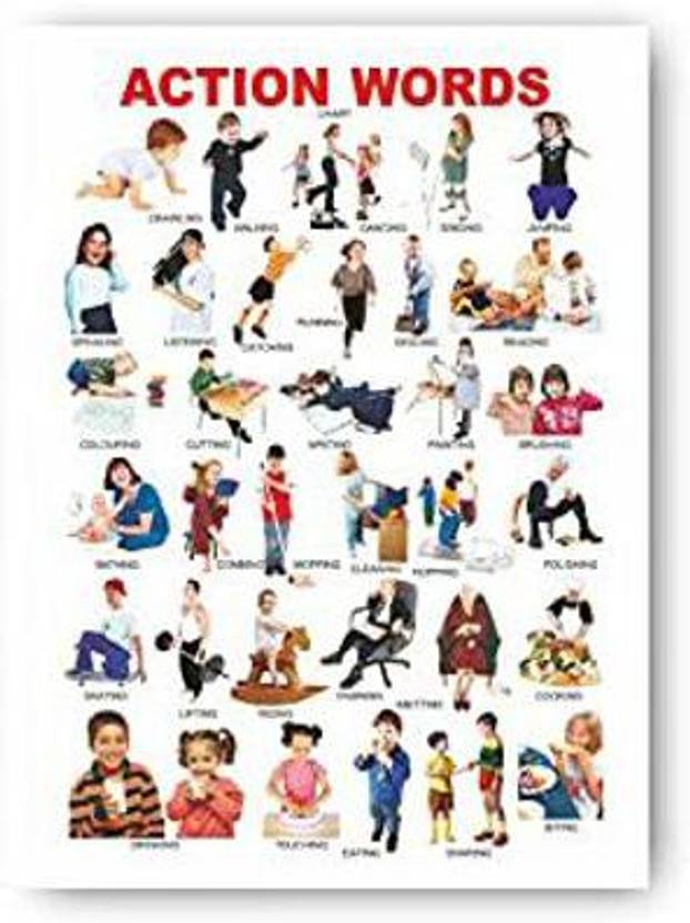 Actions Words Poster - Kids learning Charts / Posters for Kids Learning ...