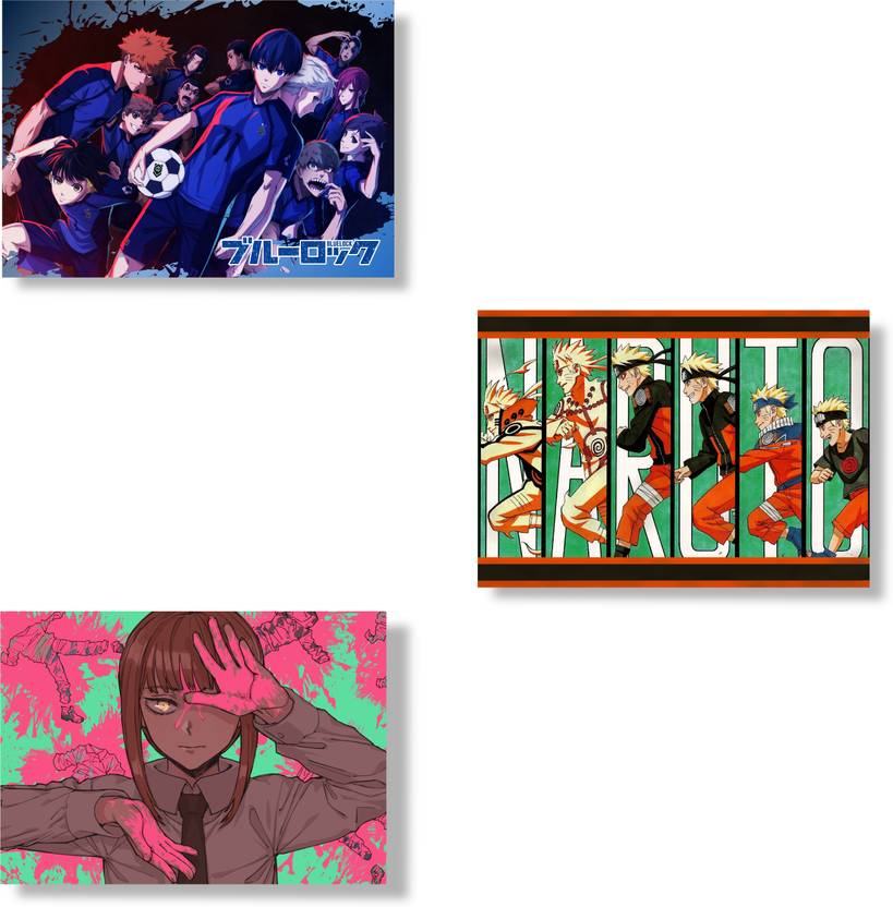 ANIME POSTERS - BLUE LOCK, NARUTO, MAKIMA(HIGH QUALITY A4 SIZE 210 GSM ...