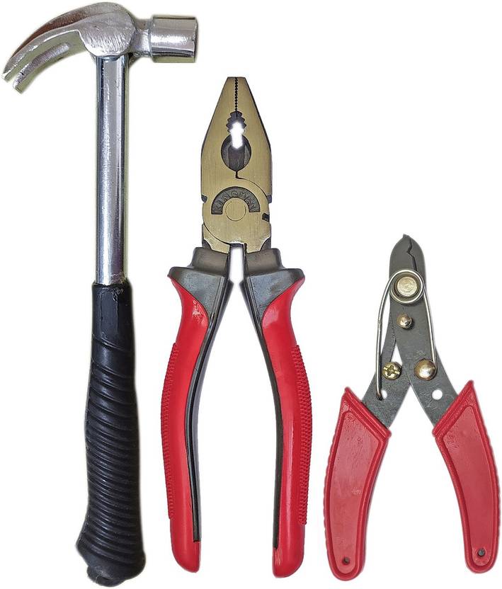 DUMDAAR Plier wire cutter and Claw Hammer set (Pack of 3) Hand Tool Kit ...