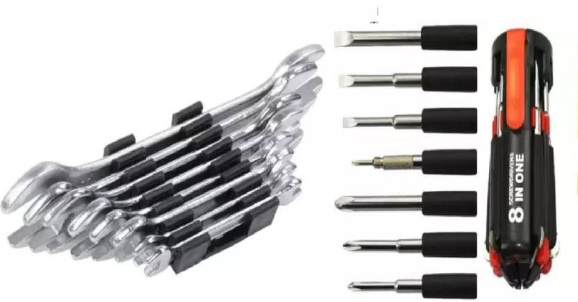 Airfit Double Sided Open End Wrench(Pack of 8) & 8-in-1 Multi Function ...