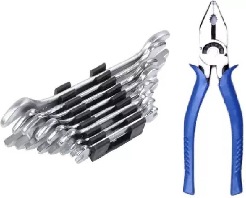 vyas double Ended Open Spanner Set and Lineman Plier Hand Tool Kit ...
