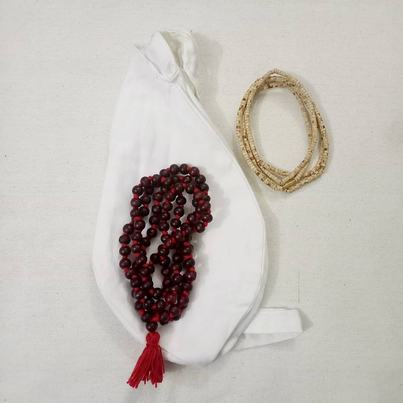 UAS ACHYUTA EXPERT TRADING CO UAS PLAIN WHITE BEAD BAG CHANTING MALA ...