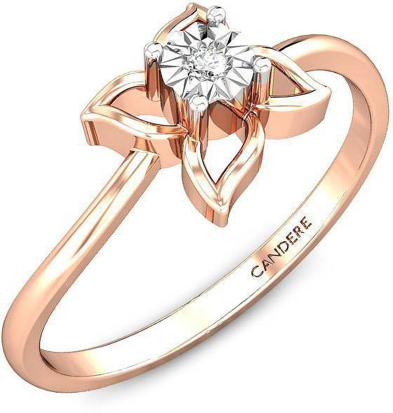 Candere by Kalyan Jewellers Miracle Plate 18kt Diamond Rose Gold ring ...