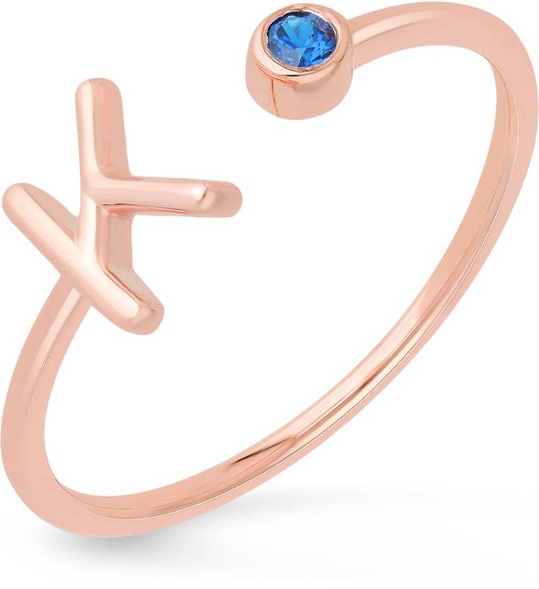 MALABAR GOLD & DIAMONDS Alphabet K Gold Ring BIS hallmark 14kt Rose ...