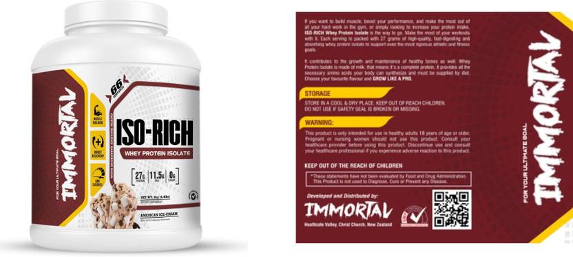 immortal ISO-RICH Isolate Protein Whey Protein Price in India - Buy immortal ISO-RICH Isolate ...