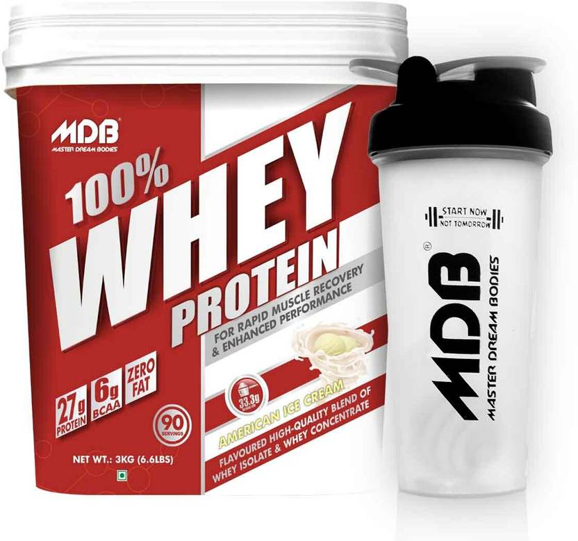 Master Dream Bodies (MDB) 100% Whey Protein with Shaker | 27g Protein ...