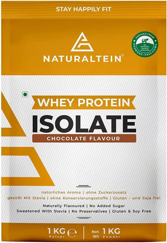 NATURALTEIN 100% Whey Protein Isolate Chocolate- 1 kg Whey Protein ...