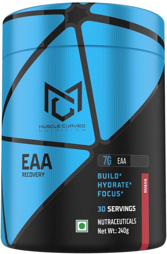 muscle curved EAA Essential Amino Acid 240gm Guava Flavor Recovery ...