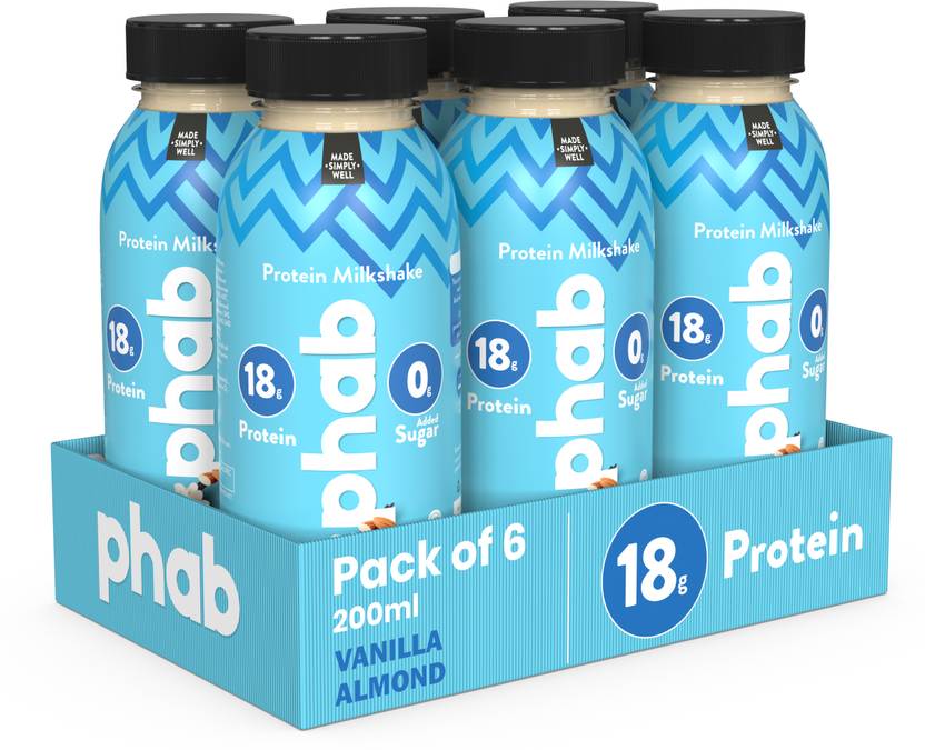 Phab Protein Milkshake with 18g protein Pack of 6 Protein Shake Price in India - Buy Phab ...