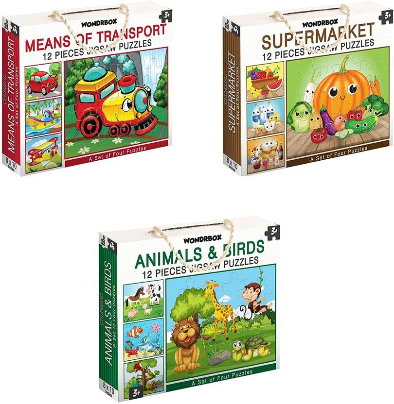 WONDRBOX WONDR BOX Jigsaw Puzzle Educational Toy for Kids Age 3 4 5 ...