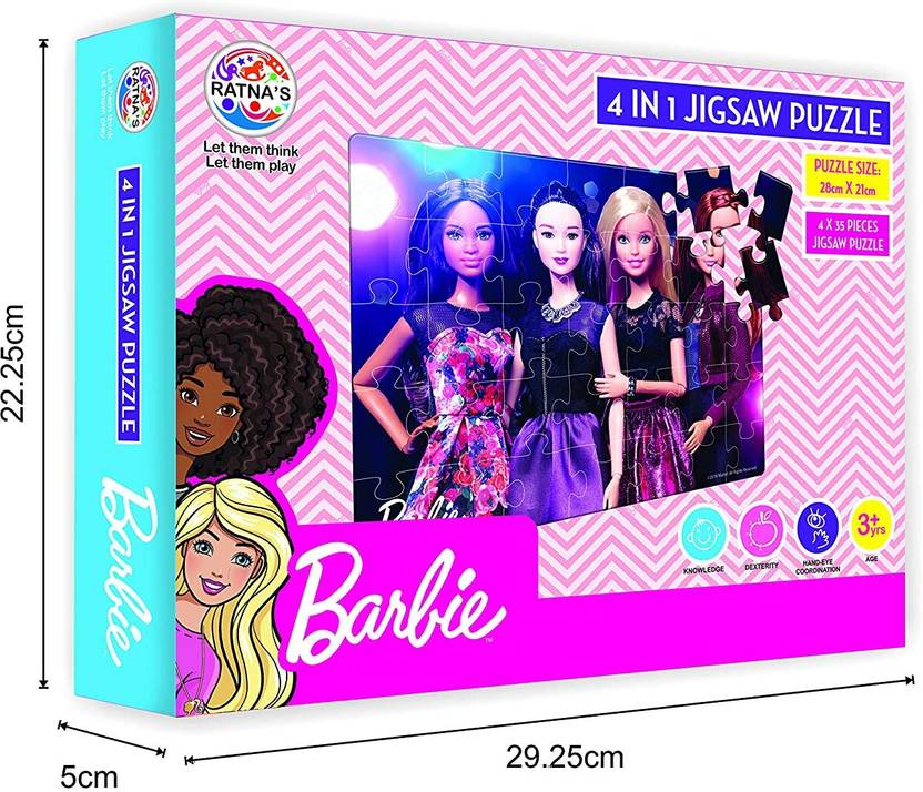 RATNA'S Barbie Jigsaw 4 in 1 Jumbo Jigsaw Puzzles - Barbie Jigsaw 4 in ...