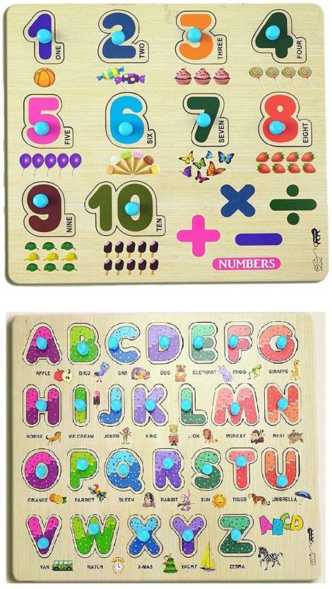 Enorme Big Wooden ABCD and Numbers Puzzle , Educational Game For Kids ...