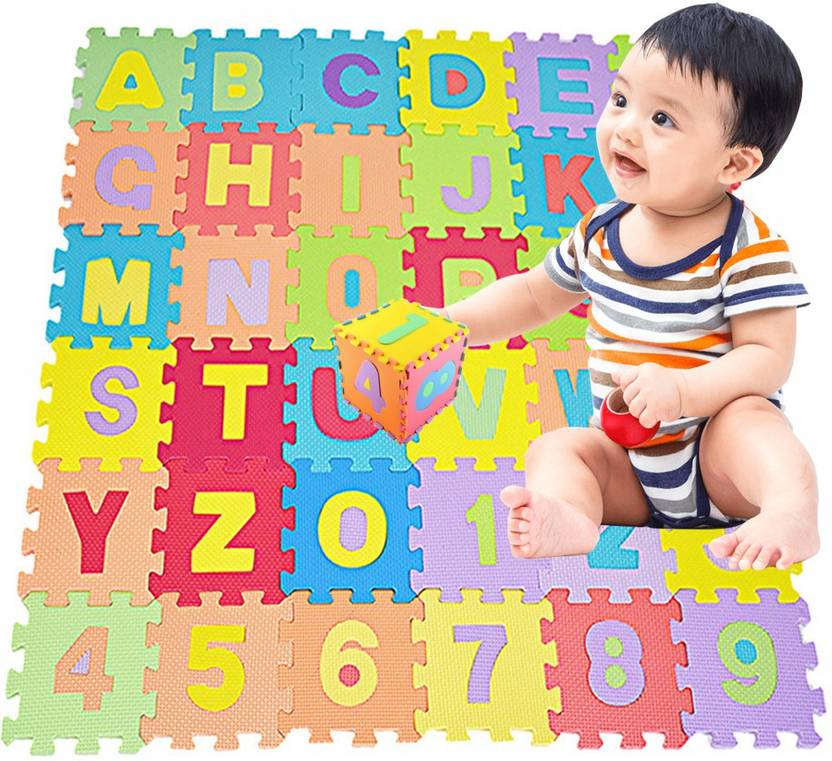 SAFESEED Educational Puzzle Foam Mat for Kids Interlocking Alphabet and ...
