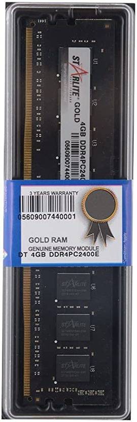 Starlite GOLD DDR4 4 GB (Single Channel) PC (4GB DDR4 ( PC2666 Gold Ram ...