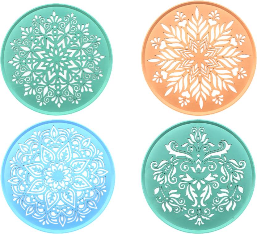 Artonezt Ready to Draw Round Rangoli Making Stencils (Size 10x10 inches ...