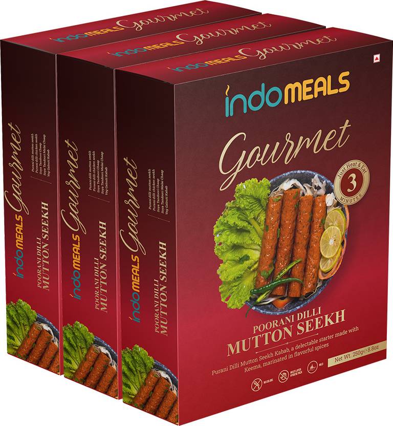 Indomeals Poorani Dilli Mutton Seekh (Set of 3) 750 g Price in India ...