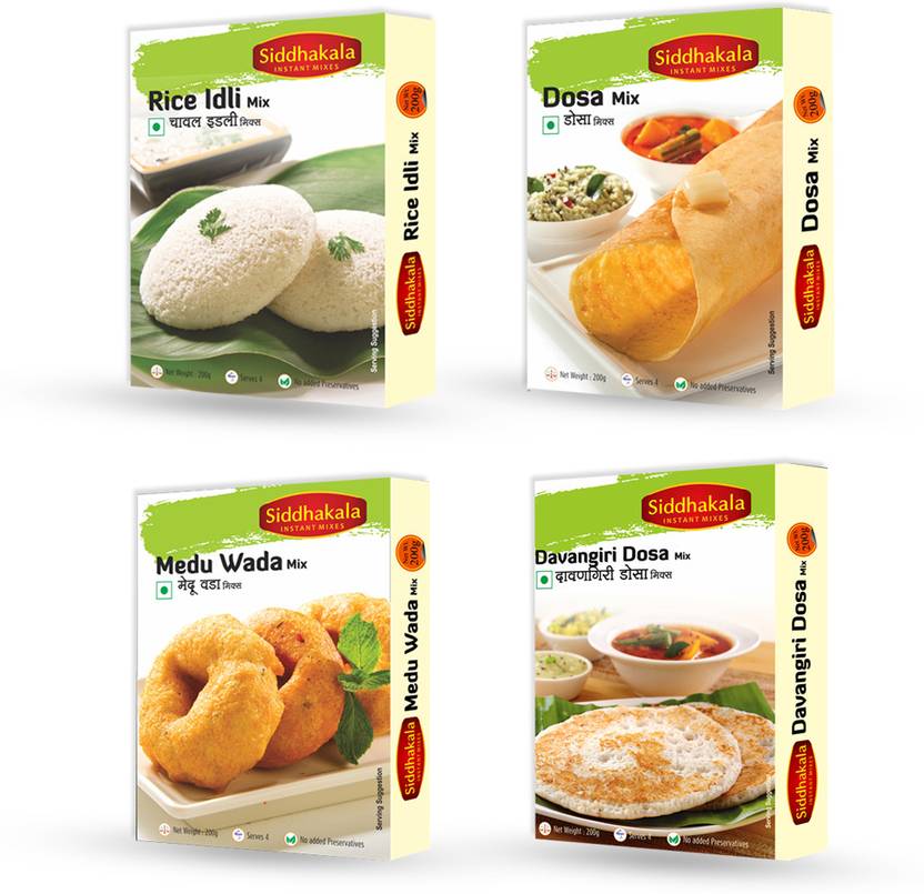 SIDDHAKALA Combo pack of idli, dosa, davangiri dosa, Medu wada mix 2 kg Price in India - Buy ...