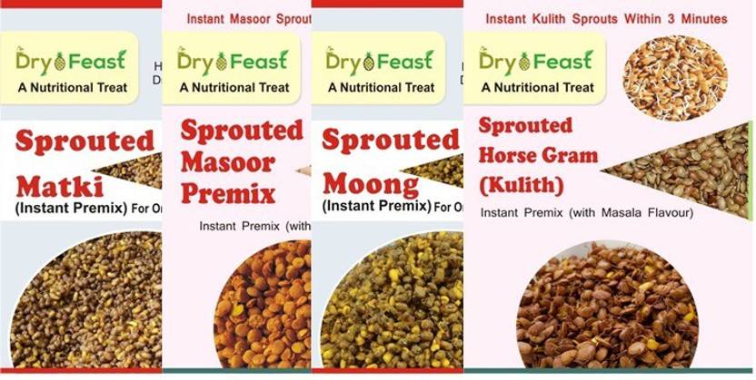 DryOfeast Combo Pack of | Sprouted Moong, Matki, Masoor & Horse Gram ...
