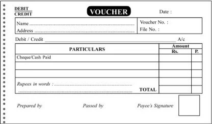 RetailPick Debit/Credit Perforated Voucher Book 80 SHEET 1-Part Voucher ...