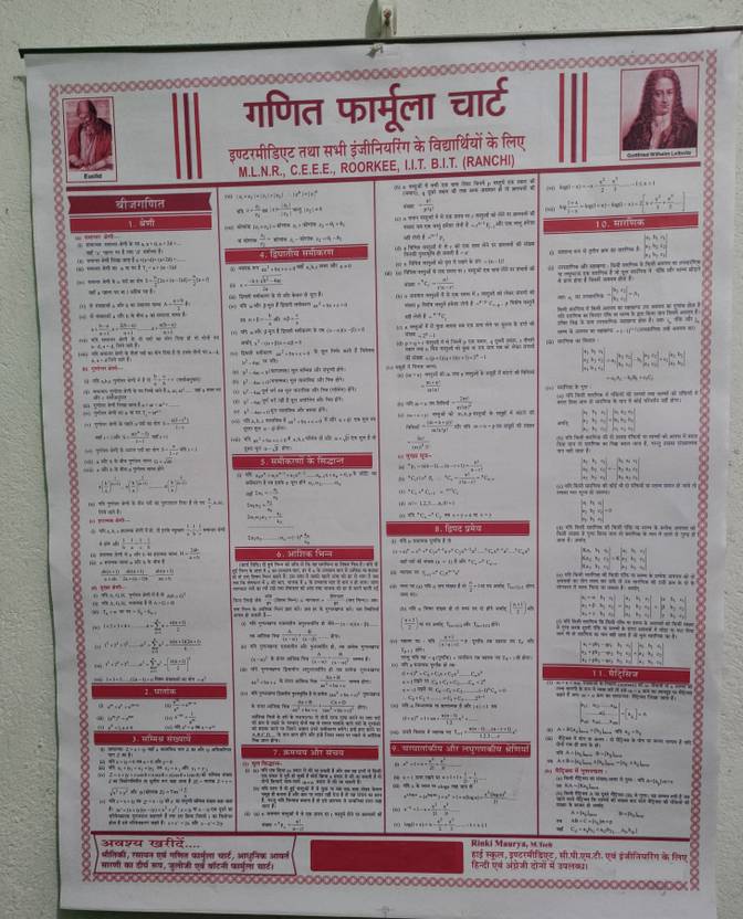 Math Formula Chart For Intermediate Students In Hindi Buy Math Formula math-formula-chart-for-intermediate-students-in-hindi-buy-math-formula