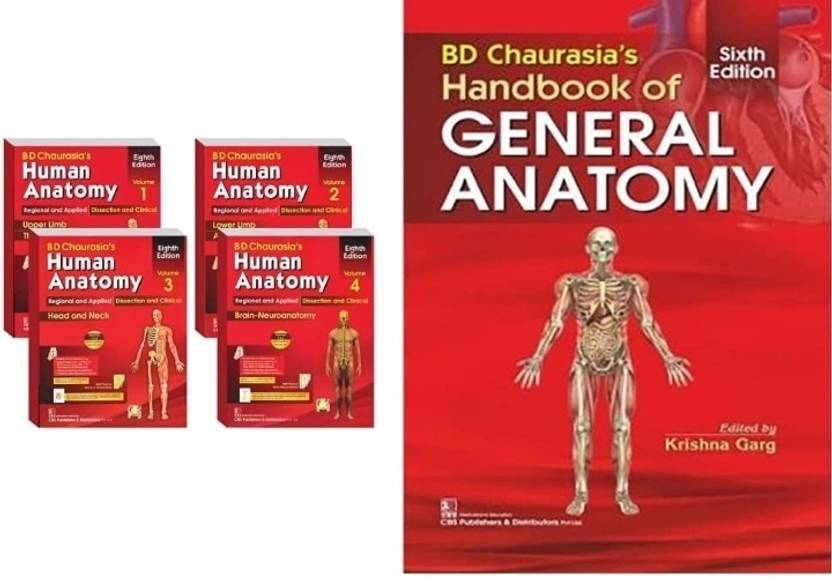B D Chaurasia's Human Anatomy 4 Volume Set ( Vol.1 To Vol 4) + BD ...