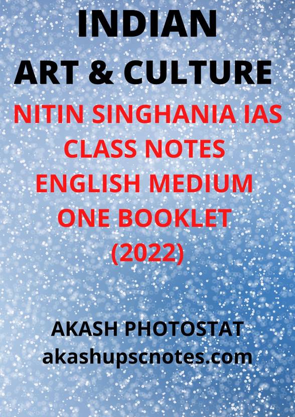 Indian Art & Culture By Nitin Singhania Ias Class Note English Medium ...