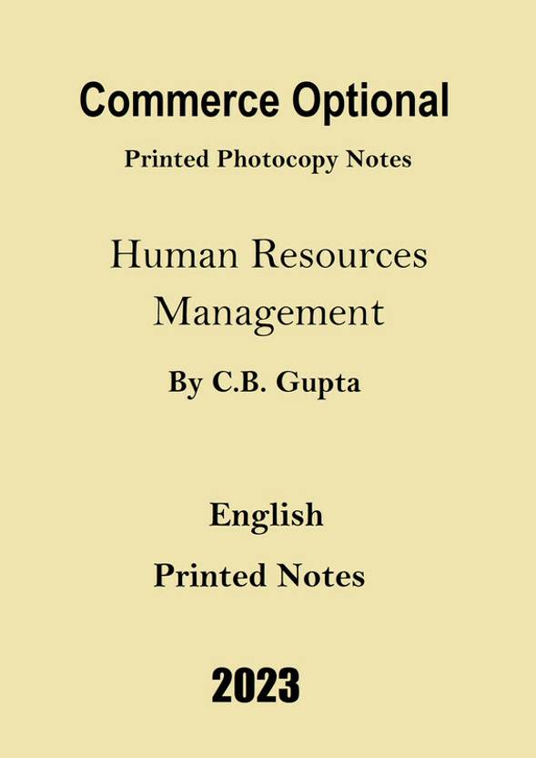 C B Gupta Human Resource Commerce Optional Printed Photocopy Notes For ...