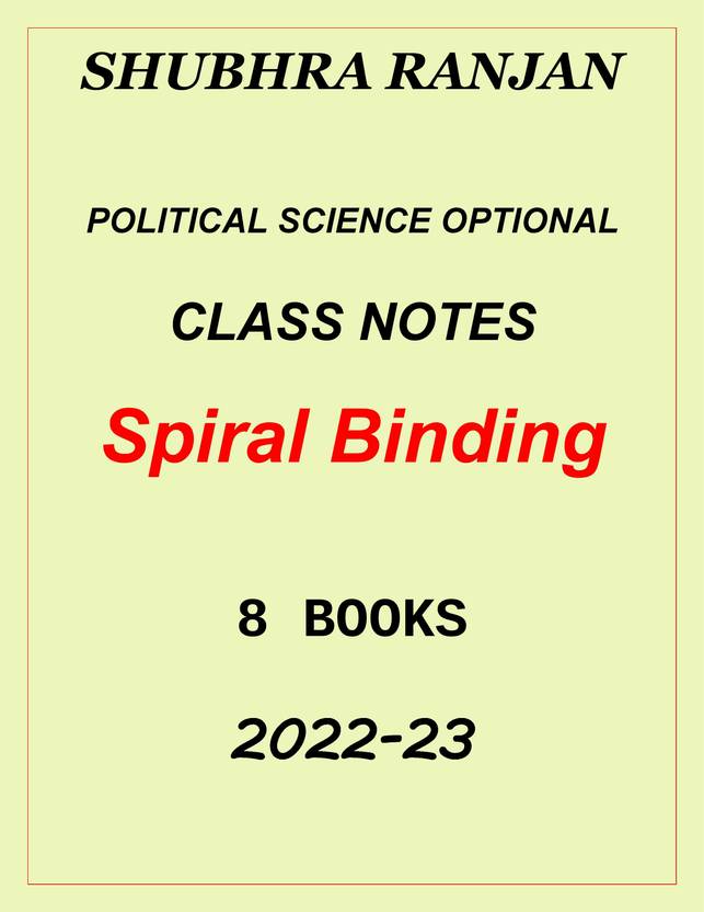 Shubhra Ranjan PSIR Optional Class Notes 2022-23: Buy Shubhra Ranjan ...