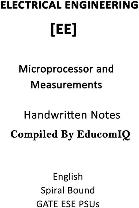 Microprocessor And Measurements Electrical Engineering Handwritten