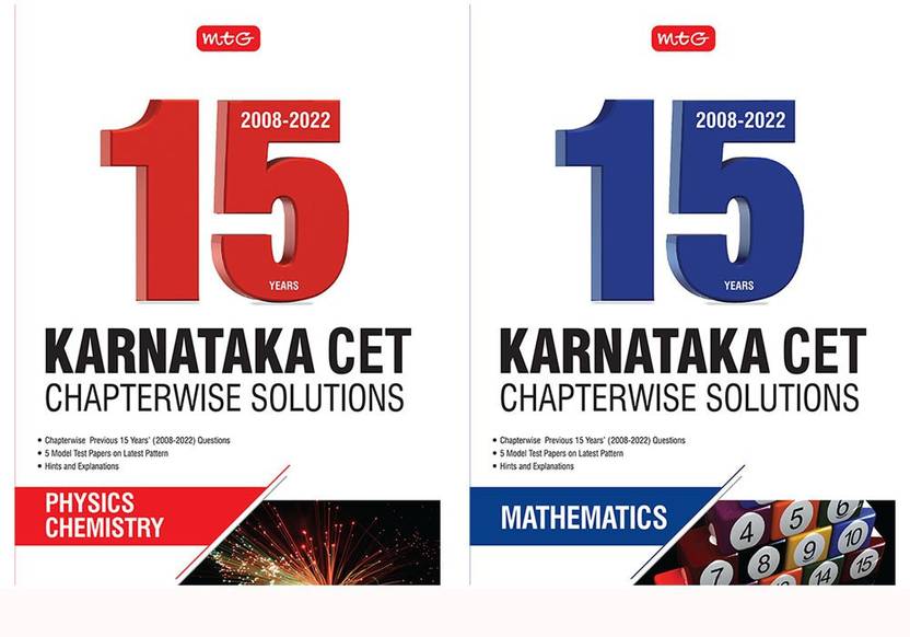 MTG 15 Years Karnataka CET Chapterwise Solutions Physics, Chemistry ...