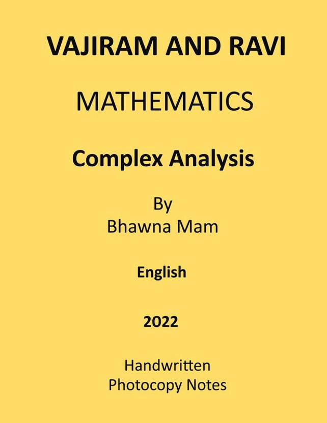 Vajiram And Ravi Complex Analysis Handwritten Photocopy Notes By Bhawna ...