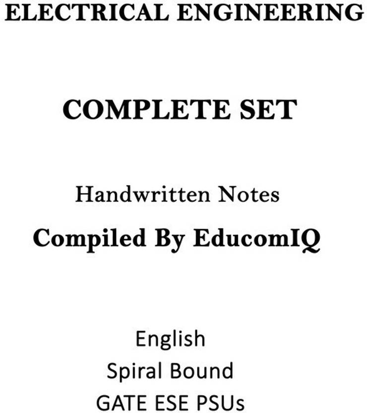 Complete Electrical Engineering Handwritten Notes By Toppers' For ESE ...