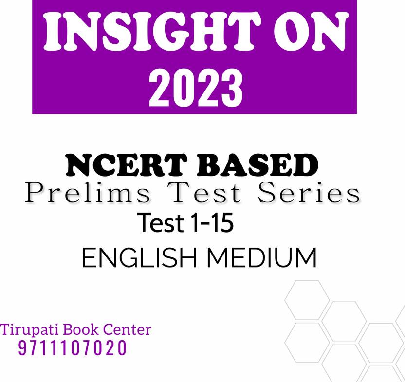 Insight IAS NCERT Based Prelims Test Series (1 To 15)2023 English ...